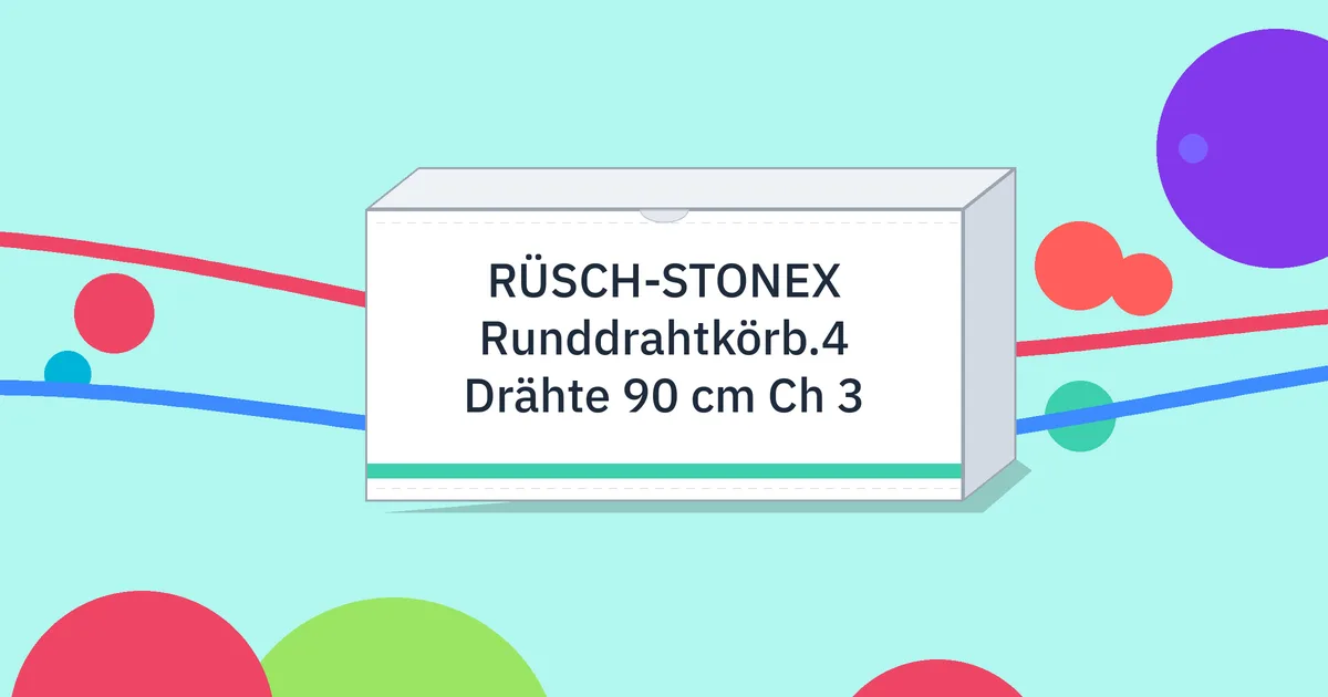 Symbolbild: Packung mit der Aufschrift RÜSCH-STONEX Runddrahtkörb.4 Drähte 90 cm Ch 3 (PZN 12425041) – Verfügbarkeit und Bezug in Apotheken in Frankfurt am Main
