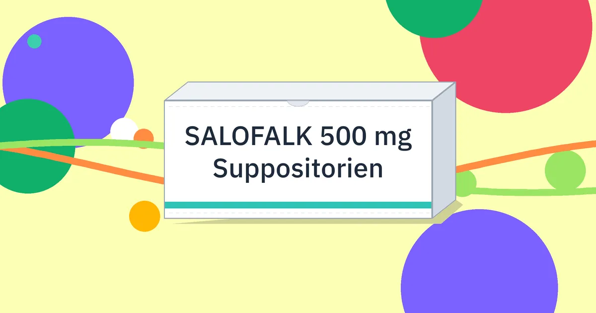 Symbolbild: Packung mit der Aufschrift SALOFALK 500 mg Suppositorien (PZN 01851183) – Verfügbarkeit und Bezug in Apotheken in Frankfurt am Main