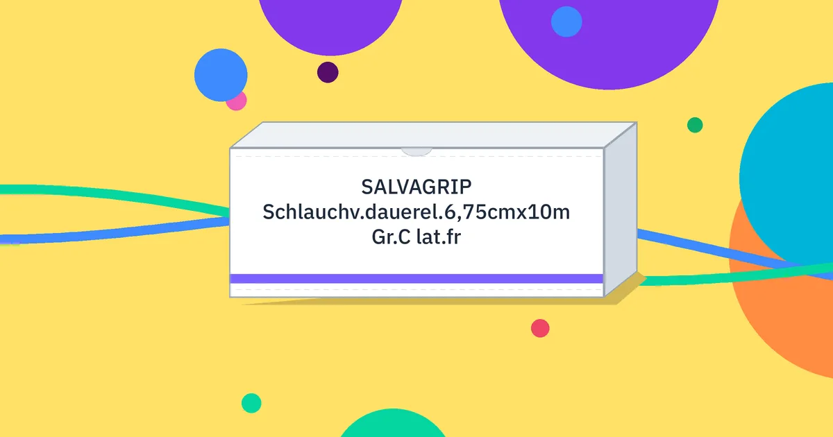 Symbolbild: Packung mit der Aufschrift SALVAGRIP Schlauchv.dauerel.6,75cmx10m Gr.C lat.fr (PZN 16744441) – Verfügbarkeit und Bezug in Apotheken in Frankfurt am Main