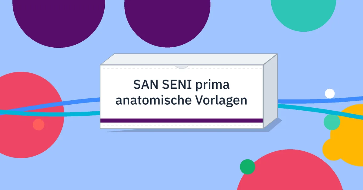 Symbolbild: Packung mit der Aufschrift SAN SENI prima anatomische Vorlagen (PZN 12663734) – Verfügbarkeit und Bezug in Apotheken in Frankfurt am Main