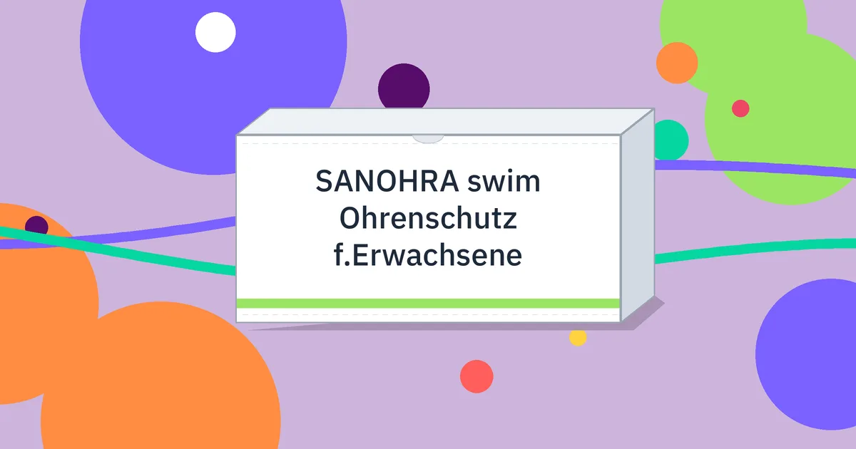 Symbolbild: Packung mit der Aufschrift SANOHRA swim Ohrenschutz f.Erwachsene (PZN 05729042) – Verfügbarkeit und Bezug in Apotheken in Frankfurt am Main