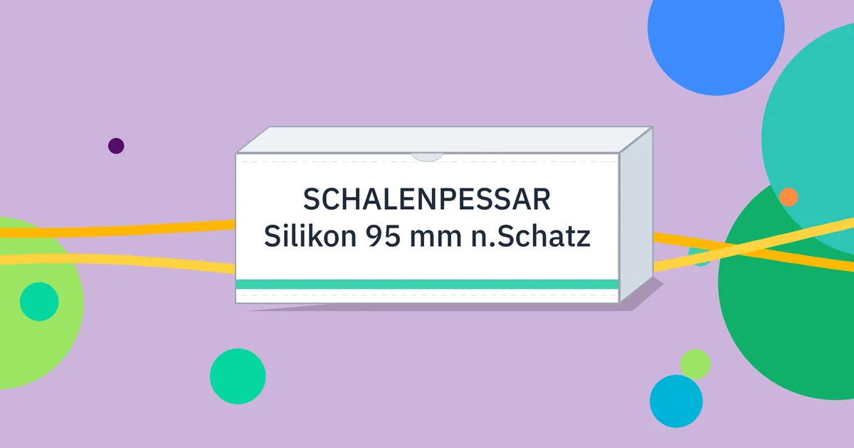 Symbolbild: Packung mit der Aufschrift SCHALENPESSAR Silikon 95 mm n.Schatz (PZN 03672088) – Verfügbarkeit und Bezug in Apotheken in Frankfurt am Main