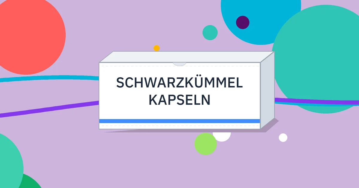Symbolbild: Packung mit der Aufschrift SCHWARZKÜMMEL KAPSELN (PZN 05382992) – Verfügbarkeit und Bezug in Apotheken in Frankfurt am Main