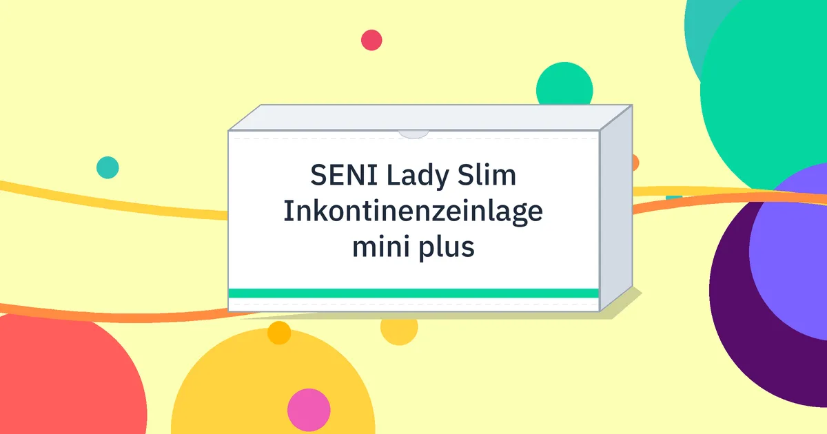 Symbolbild: Packung mit der Aufschrift SENI Lady Slim Inkontinenzeinlage mini plus (PZN 20286814) – Verfügbarkeit und Bezug in Apotheken in Frankfurt am Main