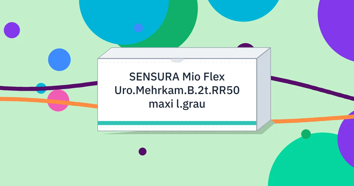 Symbolbild: Packung mit der Aufschrift SENSURA Mio Flex Uro.Mehrkam.B.2t.RR50 maxi l.grau (PZN 10202489) – Verfügbarkeit und Bezug in Apotheken in Frankfurt am Main
