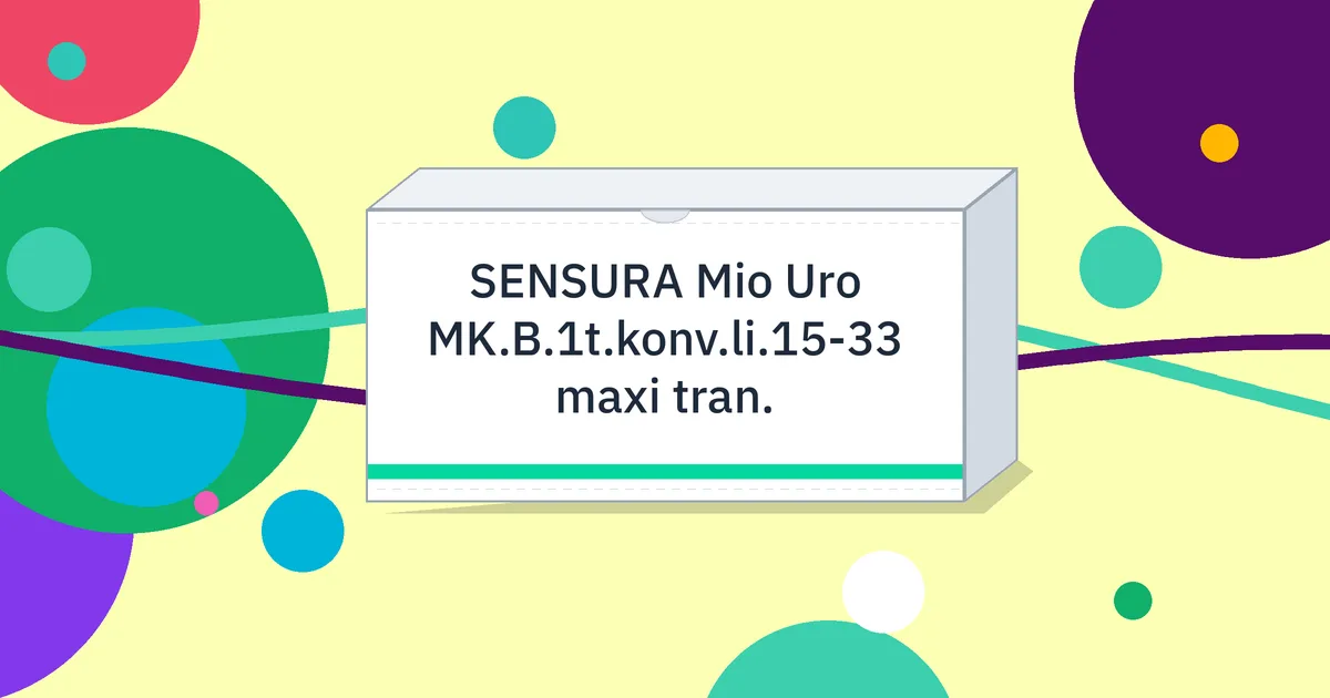 Symbolbild: Packung mit der Aufschrift SENSURA Mio Uro MK.B.1t.konv.li.15-33 maxi tran. (PZN 11099510) – Verfügbarkeit und Bezug in Apotheken in Frankfurt am Main