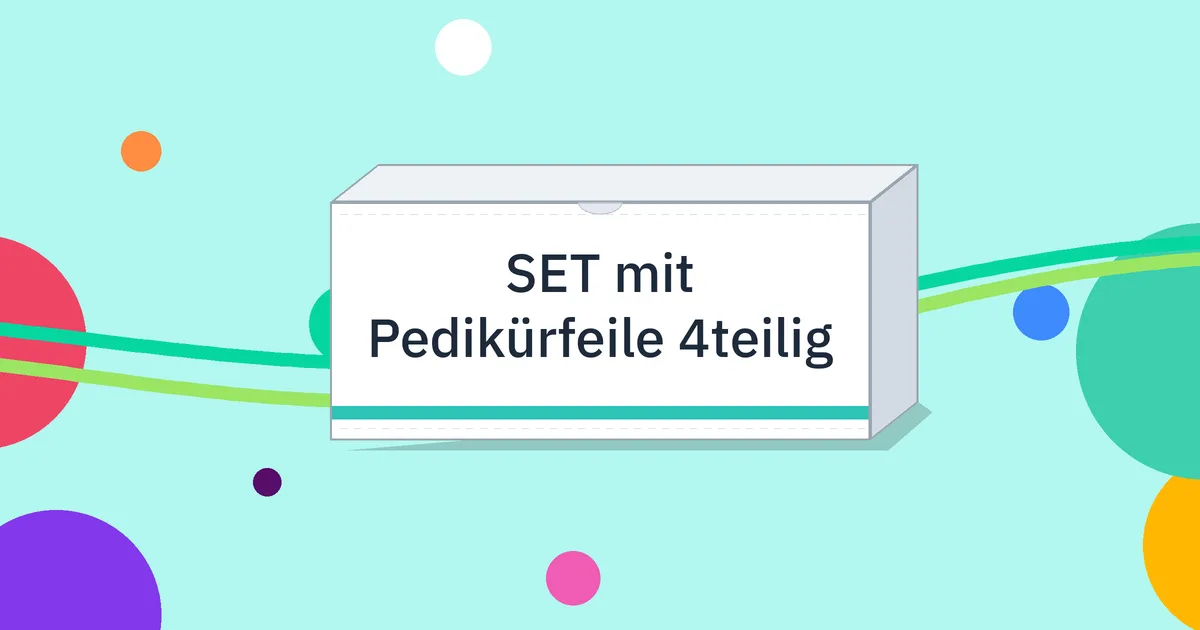 Symbolbild: Packung mit der Aufschrift SET mit Pedikürfeile 4teilig (PZN 01520977) – Verfügbarkeit und Bezug in Apotheken in Frankfurt am Main
