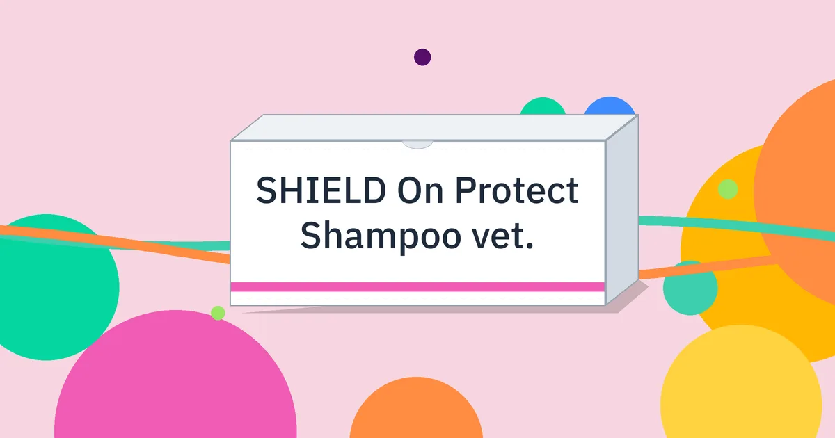 Symbolbild: Packung mit der Aufschrift SHIELD On Protect Shampoo vet. (PZN 20014234) – Verfügbarkeit und Bezug in Apotheken in Frankfurt am Main