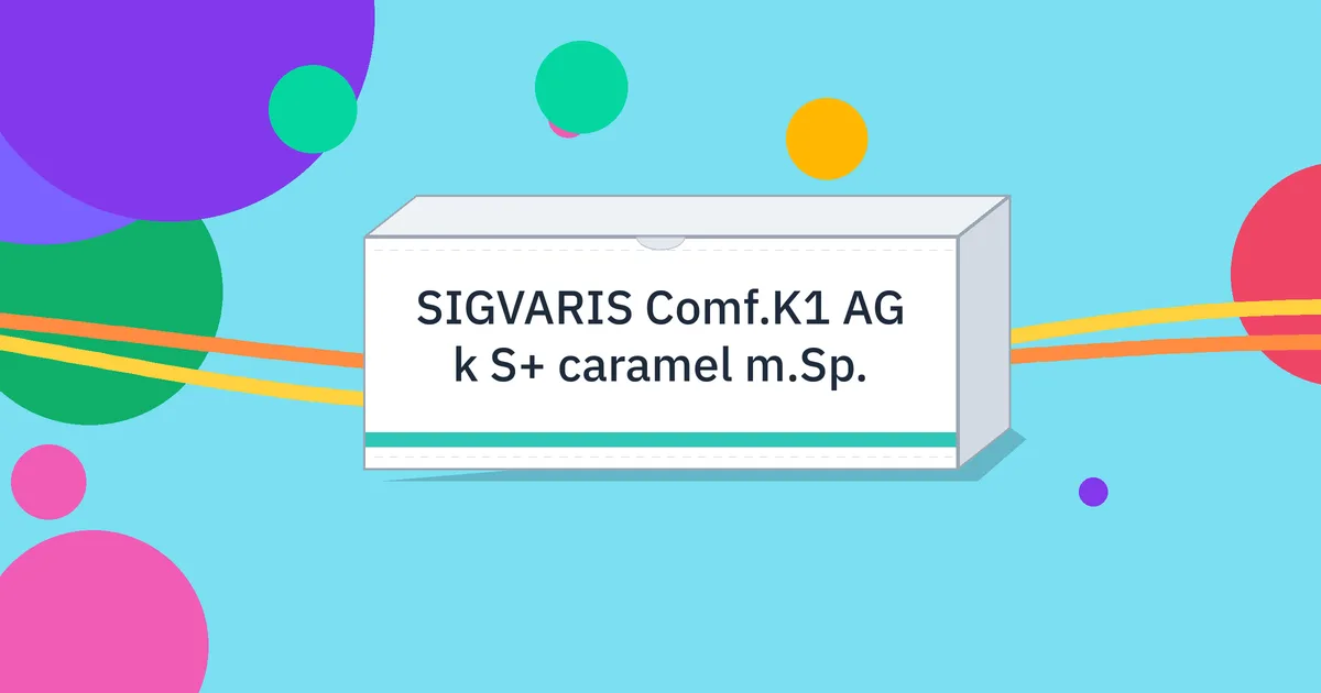 Symbolbild: Packung mit der Aufschrift SIGVARIS Comf.K1 AG k S+ caramel m.Sp. (PZN 17043048) – Verfügbarkeit und Bezug in Apotheken in Frankfurt am Main