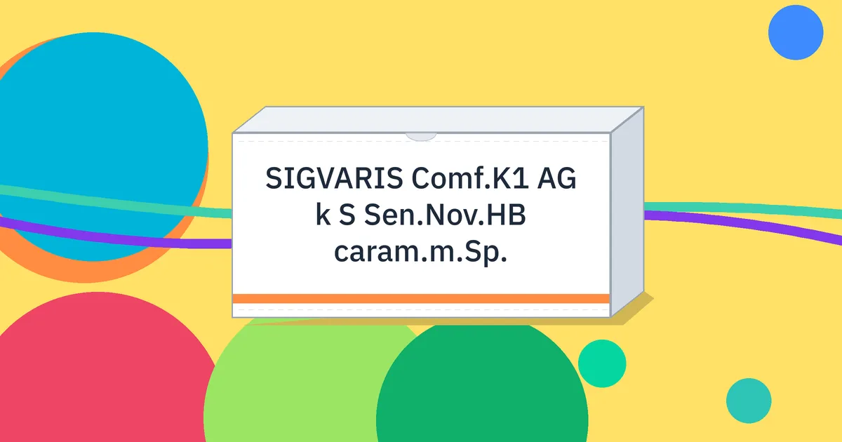 Symbolbild: Packung mit der Aufschrift SIGVARIS Comf.K1 AG k S Sen.Nov.HB caram.m.Sp. (PZN 17101685) – Verfügbarkeit und Bezug in Apotheken in Frankfurt am Main