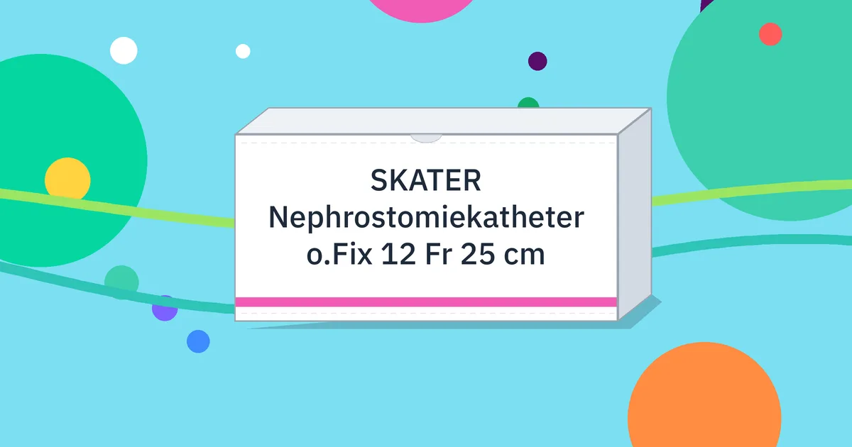 Symbolbild: Packung mit der Aufschrift SKATER Nephrostomiekatheter o.Fix 12 Fr 25 cm (PZN 06769859) – Verfügbarkeit und Bezug in Apotheken in Frankfurt am Main