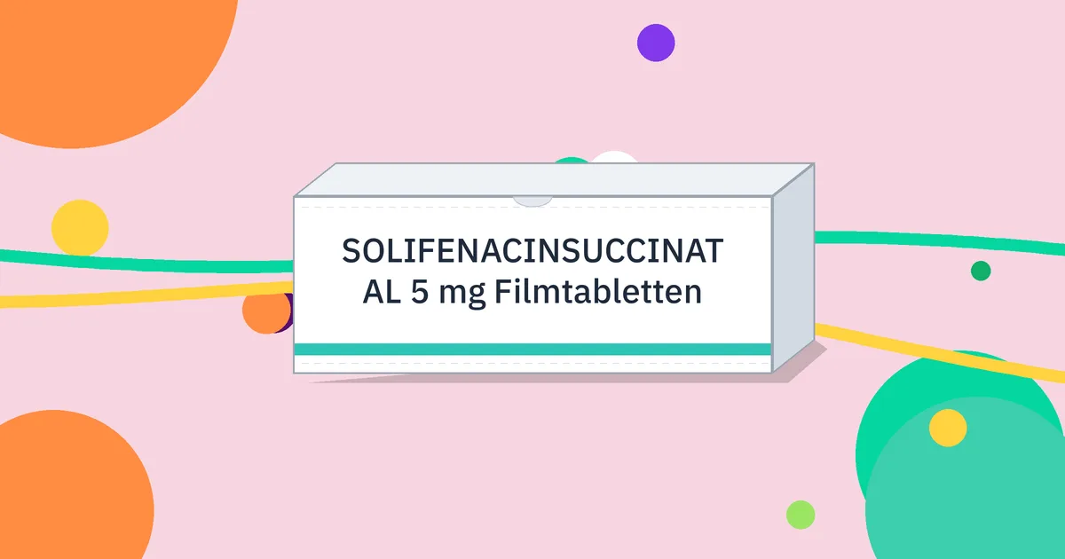 Symbolbild: Packung mit der Aufschrift SOLIFENACINSUCCINAT AL 5 mg Filmtabletten (PZN 15378879) – Verfügbarkeit und Bezug in Apotheken in Frankfurt am Main