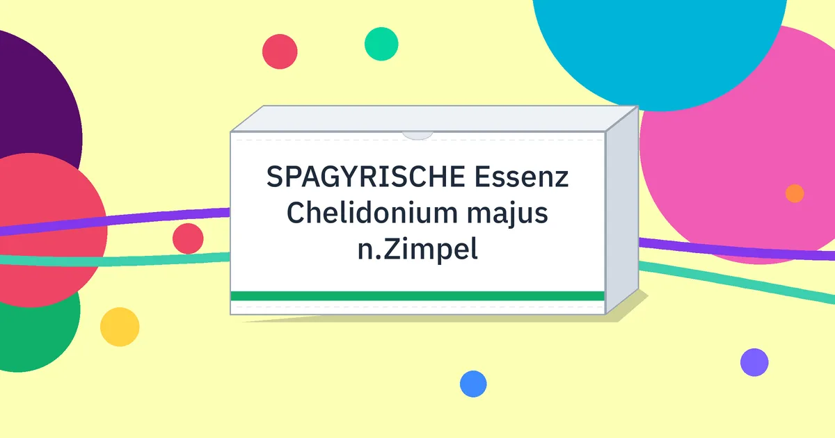 Symbolbild: Packung mit der Aufschrift SPAGYRISCHE Essenz Chelidonium majus n.Zimpel (PZN 00916070) – Verfügbarkeit und Bezug in Apotheken in Frankfurt am Main