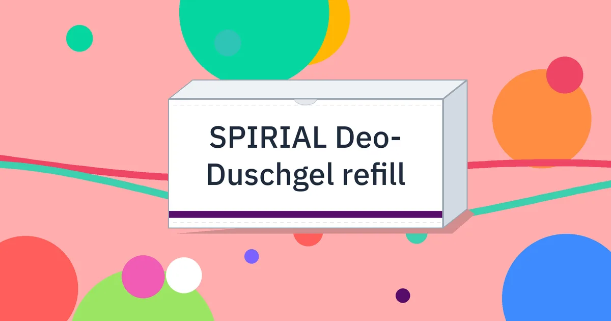 Symbolbild: Packung mit der Aufschrift SPIRIAL Deo-Duschgel refill (PZN 20788042) – Verfügbarkeit und Bezug in Apotheken in Frankfurt am Main