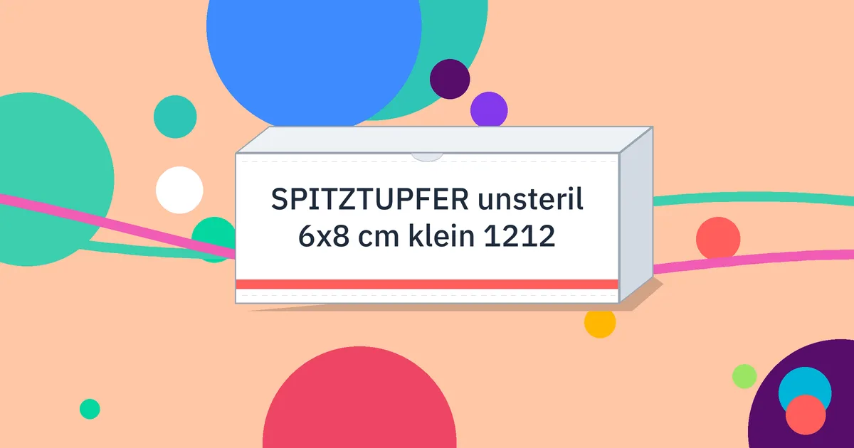 Symbolbild: Packung mit der Aufschrift SPITZTUPFER unsteril 6x8 cm klein 1212 (PZN 08490707) – Verfügbarkeit und Bezug in Apotheken in Frankfurt am Main
