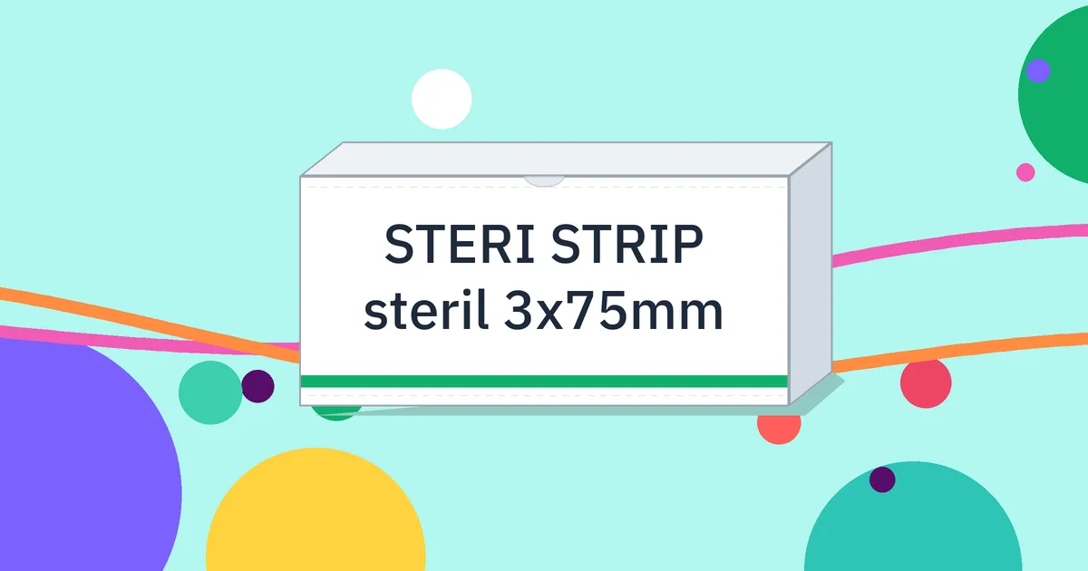 Symbolbild: Packung mit der Aufschrift STERI STRIP steril 3x75mm (PZN 17902652) – Verfügbarkeit und Bezug in Apotheken in Frankfurt am Main
