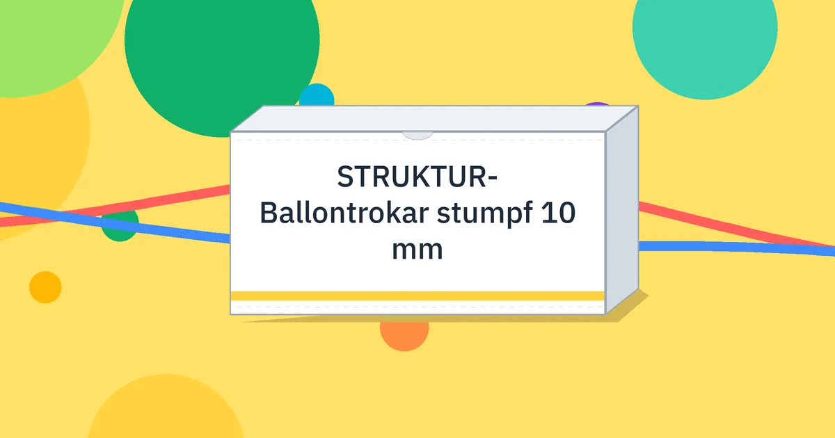 Symbolbild: Packung mit der Aufschrift STRUKTUR-Ballontrokar stumpf 10 mm (PZN 07602831) – Verfügbarkeit und Bezug in Apotheken in Frankfurt am Main