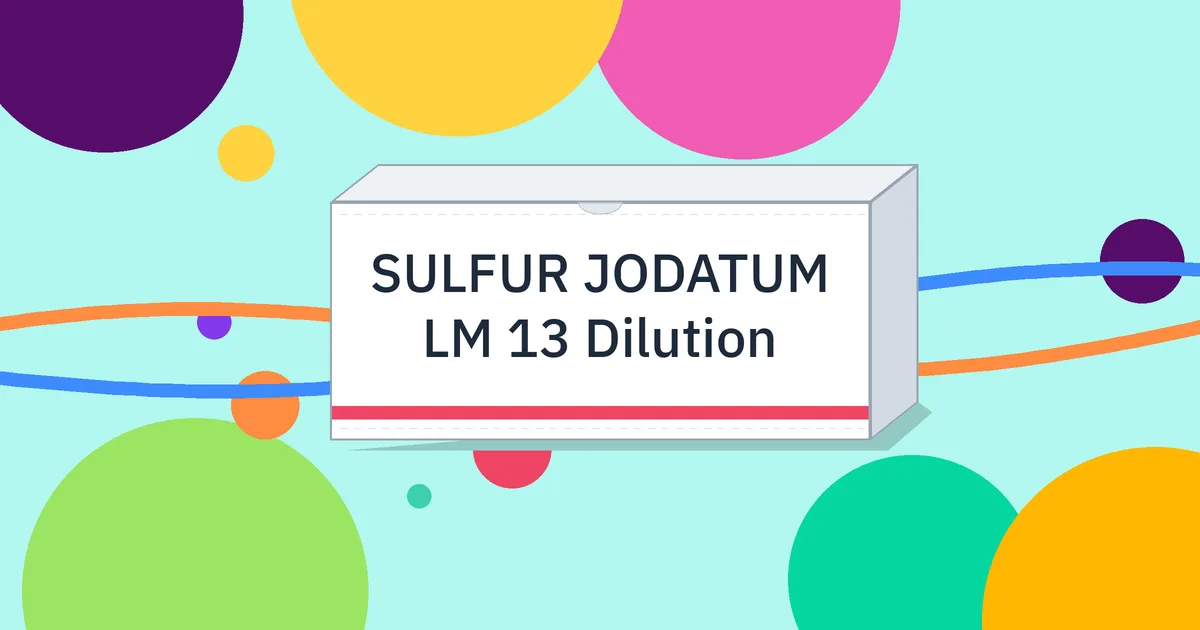 Symbolbild: Packung mit der Aufschrift SULFUR JODATUM LM 13 Dilution (PZN 13210331) – Verfügbarkeit und Bezug in Apotheken in Frankfurt am Main