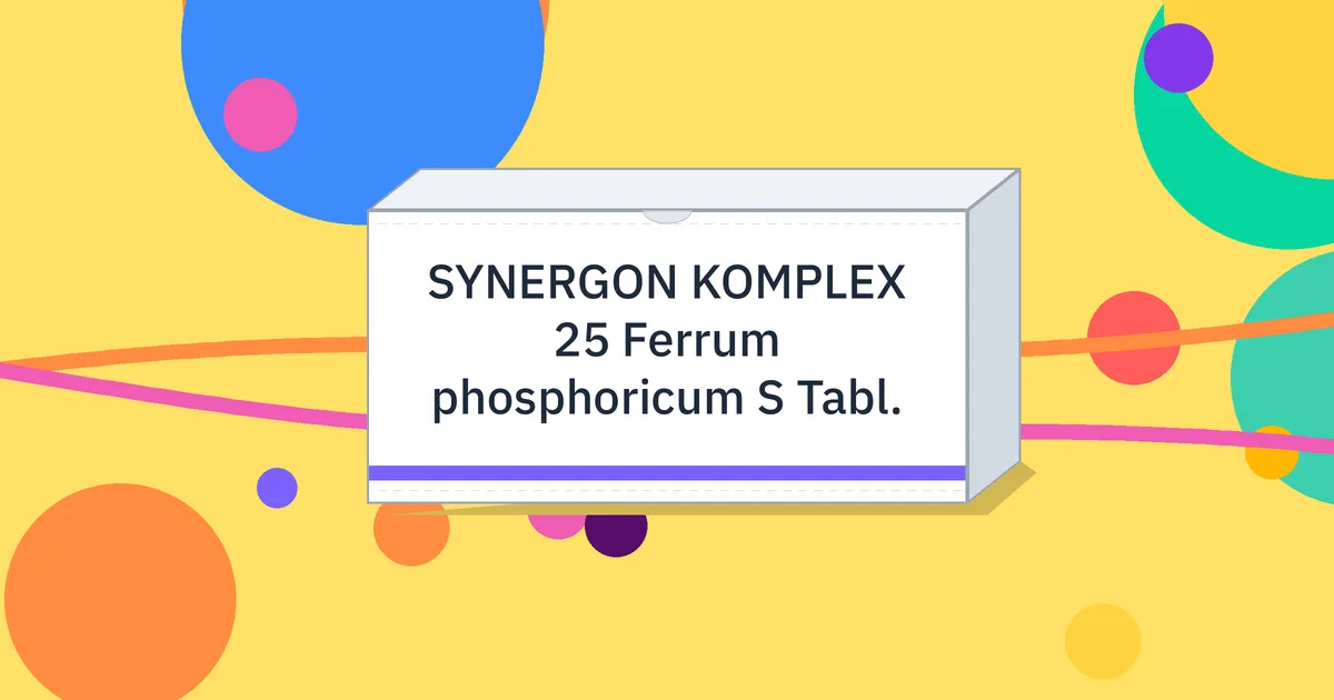 Symbolbild: Packung mit der Aufschrift SYNERGON KOMPLEX 25 Ferrum phosphoricum S Tabl. (PZN 20357000) – Verfügbarkeit und Bezug in Apotheken in Frankfurt am Main