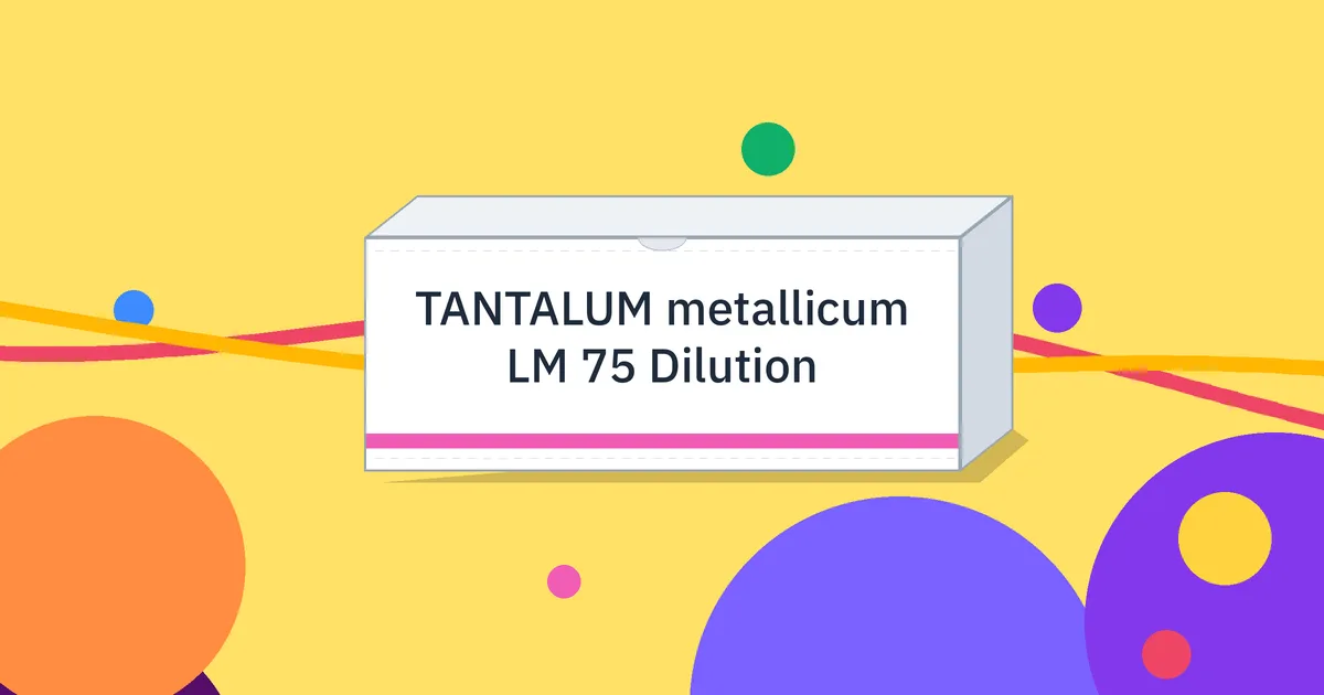 Symbolbild: Packung mit der Aufschrift TANTALUM metallicum LM 75 Dilution (PZN 13213772) – Verfügbarkeit und Bezug in Apotheken in Frankfurt am Main