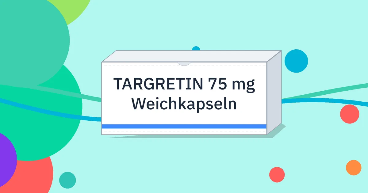Symbolbild: Packung mit der Aufschrift TARGRETIN 75 mg Weichkapseln (PZN 09476425) – Verfügbarkeit und Bezug in Apotheken in Frankfurt am Main