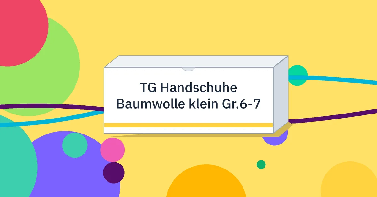 Symbolbild: Packung mit der Aufschrift TG Handschuhe Baumwolle klein Gr.6-7 (PZN 01020022) – Verfügbarkeit und Bezug in Apotheken in Frankfurt am Main