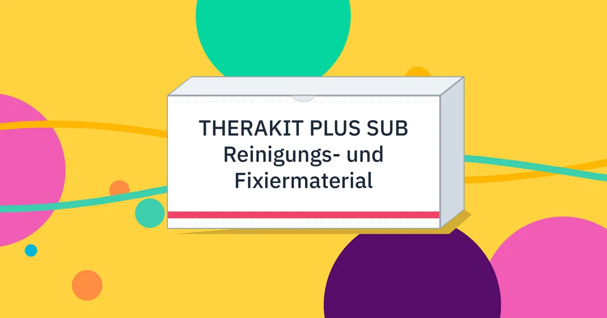 Symbolbild: Packung mit der Aufschrift THERAKIT PLUS SUB Reinigungs- und Fixiermaterial (PZN 19954340) – Verfügbarkeit und Bezug in Apotheken in Frankfurt am Main