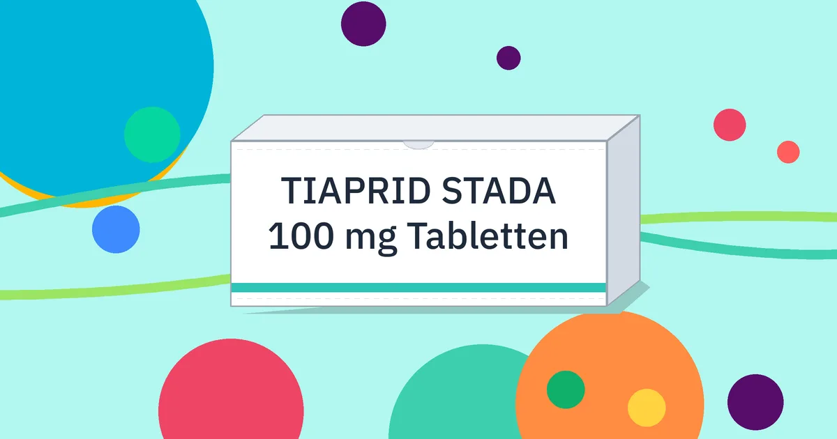 Symbolbild: Packung mit der Aufschrift TIAPRID STADA 100 mg Tabletten (PZN 04240089) – Verfügbarkeit und Bezug in Apotheken in Frankfurt am Main