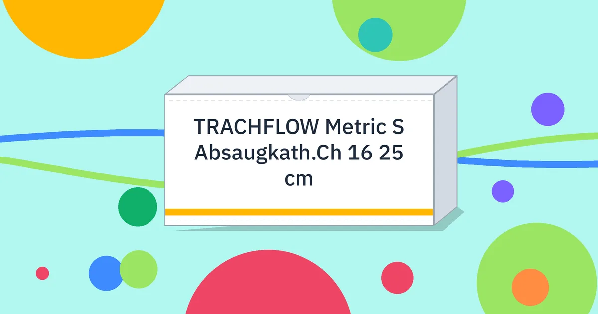 Symbolbild: Packung mit der Aufschrift TRACHFLOW Metric S Absaugkath.Ch 16 25 cm (PZN 10988142) – Verfügbarkeit und Bezug in Apotheken in Frankfurt am Main