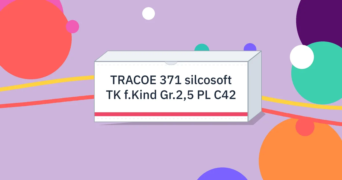 Symbolbild: Packung mit der Aufschrift TRACOE 371 silcosoft TK f.Kind Gr.2,5 PL C42 (PZN 14314943) – Verfügbarkeit und Bezug in Apotheken in Frankfurt am Main