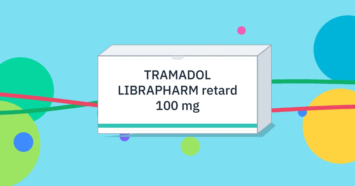 Symbolbild: Packung mit der Aufschrift TRAMADOL LIBRAPHARM retard 100 mg (PZN 06818115) – Verfügbarkeit und Bezug in Apotheken in Frankfurt am Main