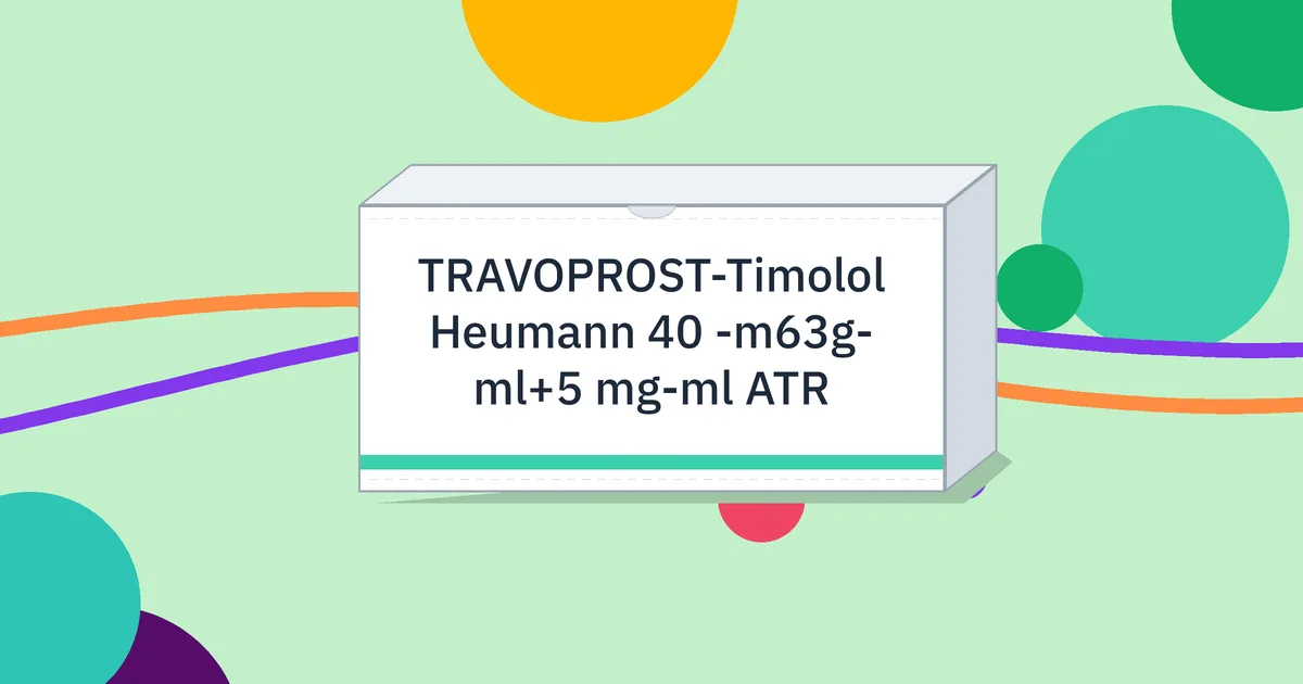 Symbolbild: Packung mit der Aufschrift TRAVOPROST-Timolol Heumann 40 -m63g-ml+5 mg-ml ATR (PZN 14063843) – Verfügbarkeit und Bezug in Apotheken in Frankfurt am Main