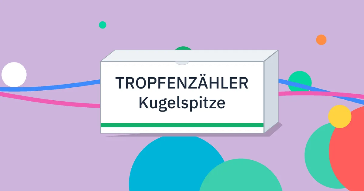 Symbolbild: Packung mit der Aufschrift TROPFENZÄHLER Kugelspitze (PZN 03278090) – Verfügbarkeit und Bezug in Apotheken in Frankfurt am Main