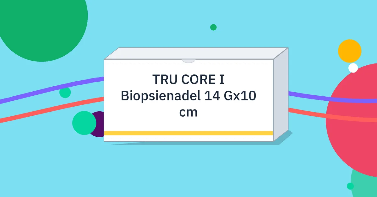 Symbolbild: Packung mit der Aufschrift TRU CORE I Biopsienadel 14 Gx10 cm (PZN 06768653) – Verfügbarkeit und Bezug in Apotheken in Frankfurt am Main