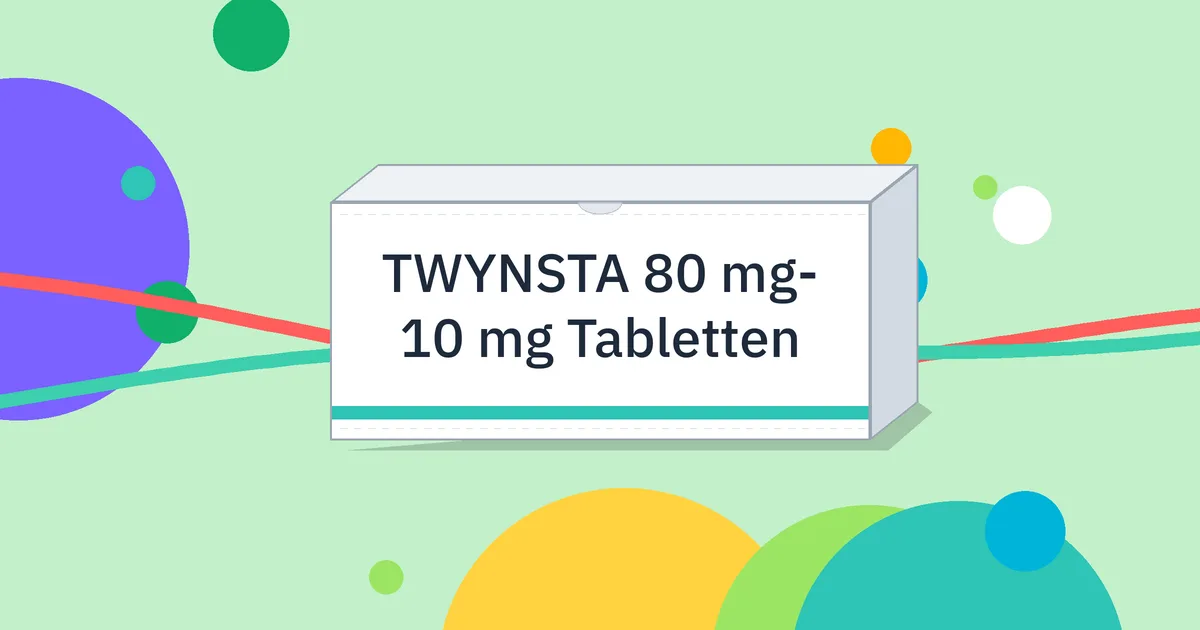 Symbolbild: Packung mit der Aufschrift TWYNSTA 80 mg-10 mg Tabletten (PZN 14001285) – Verfügbarkeit und Bezug in Apotheken in Frankfurt am Main