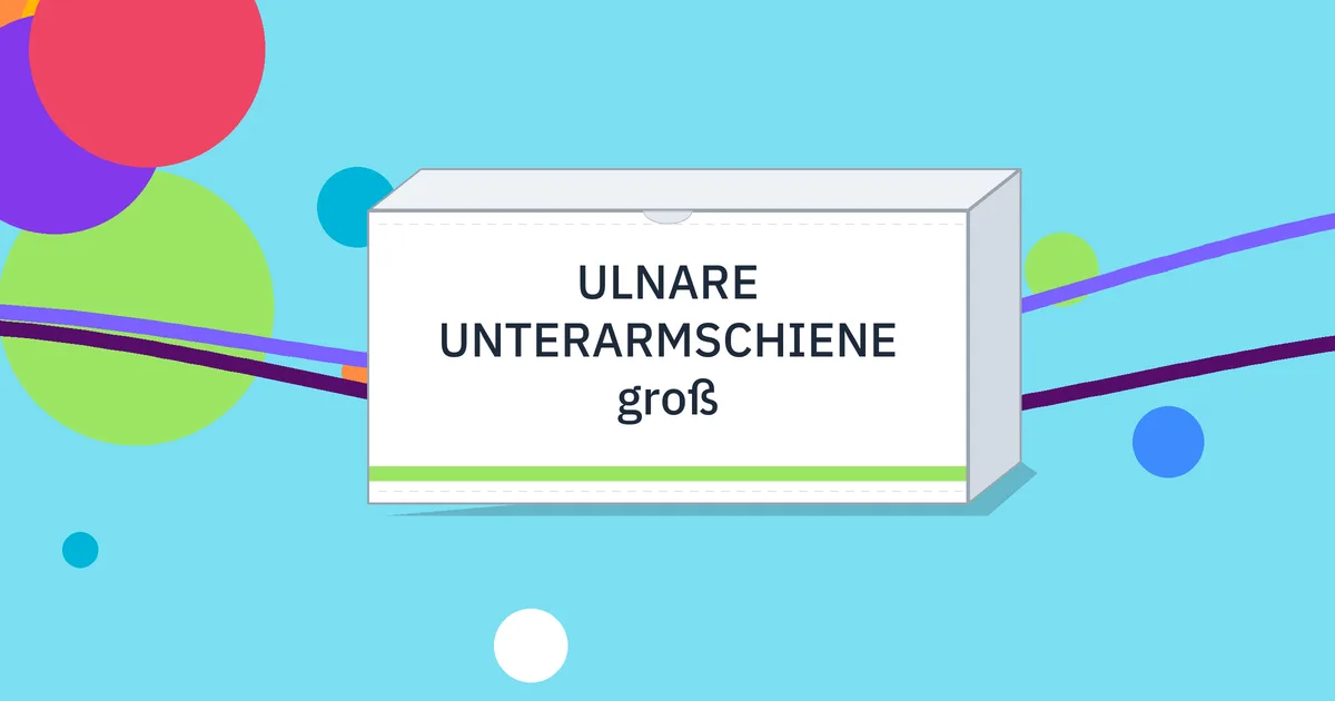 Symbolbild: Packung mit der Aufschrift ULNARE UNTERARMSCHIENE groß (PZN 02639812) – Verfügbarkeit und Bezug in Apotheken in Frankfurt am Main