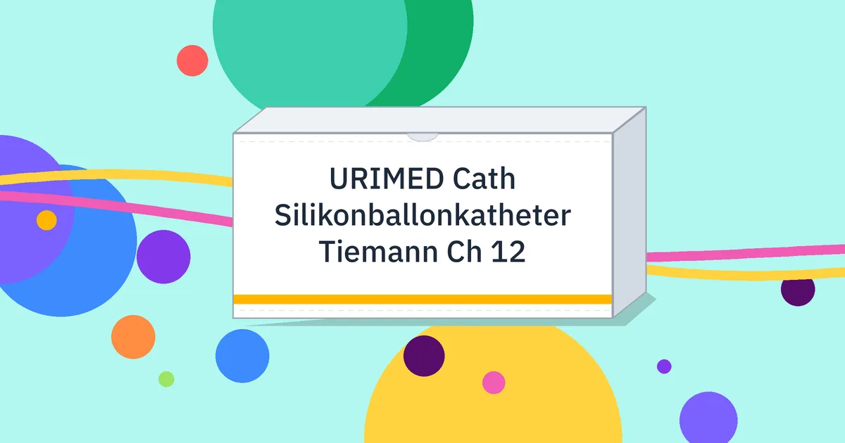Symbolbild: Packung mit der Aufschrift URIMED Cath Silikonballonkatheter Tiemann Ch 12 (PZN 14275723) – Verfügbarkeit und Bezug in Apotheken in Frankfurt am Main