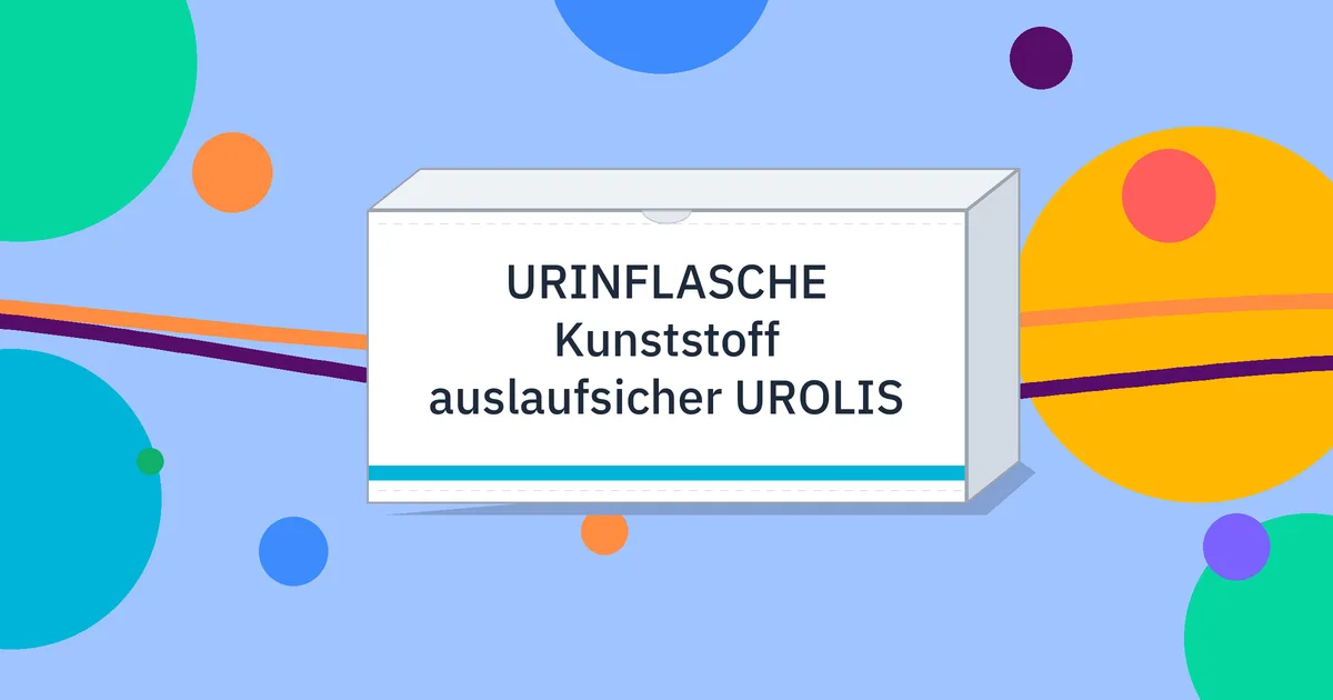 Symbolbild: Packung mit der Aufschrift URINFLASCHE Kunststoff auslaufsicher UROLIS (PZN 10075743) – Verfügbarkeit und Bezug in Apotheken in Frankfurt am Main
