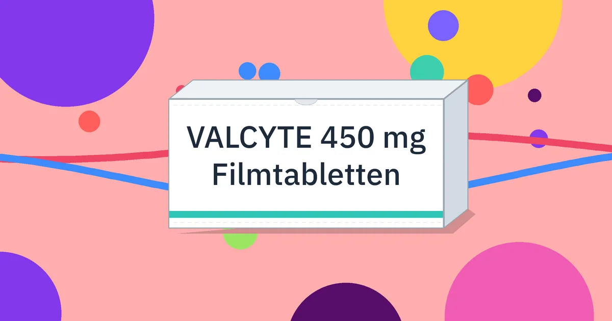 Symbolbild: Packung mit der Aufschrift VALCYTE 450 mg Filmtabletten (PZN 03363559) – Verfügbarkeit und Bezug in Apotheken in Frankfurt am Main