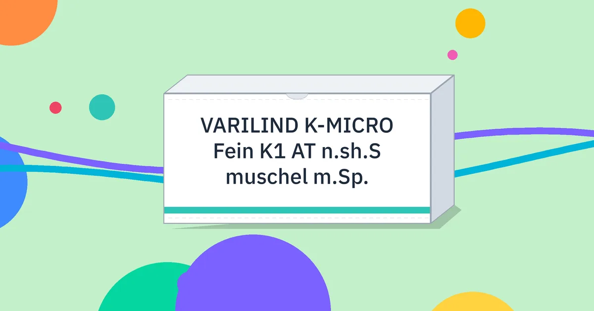 Symbolbild: Packung mit der Aufschrift VARILIND K-MICRO Fein K1 AT n.sh.S muschel m.Sp. (PZN 20552730) – Verfügbarkeit und Bezug in Apotheken in Frankfurt am Main