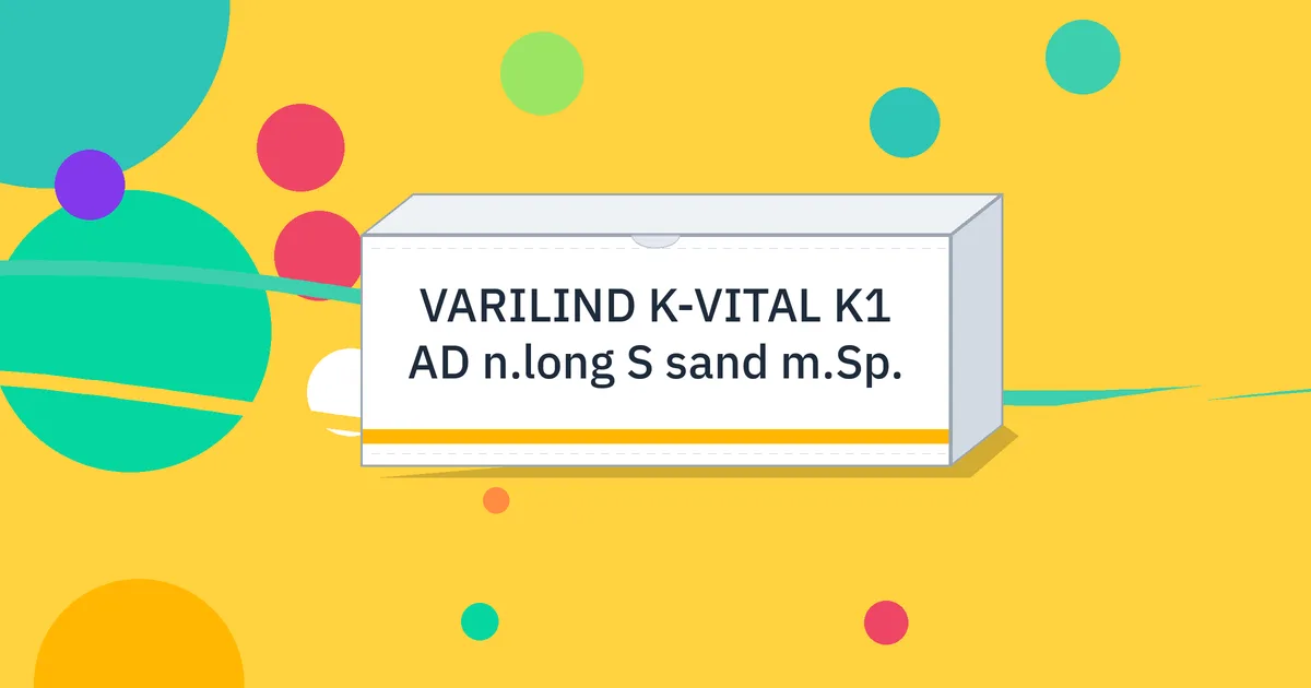 Symbolbild: Packung mit der Aufschrift VARILIND K-VITAL K1 AD n.long S sand m.Sp. (PZN 20565827) – Verfügbarkeit und Bezug in Apotheken in Frankfurt am Main