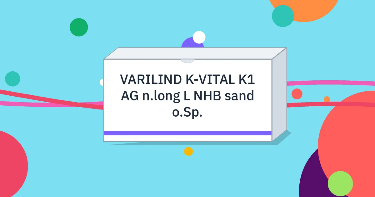 Symbolbild: Packung mit der Aufschrift VARILIND K-VITAL K1 AG n.long L NHB sand o.Sp. (PZN 20562912) – Verfügbarkeit und Bezug in Apotheken in Frankfurt am Main