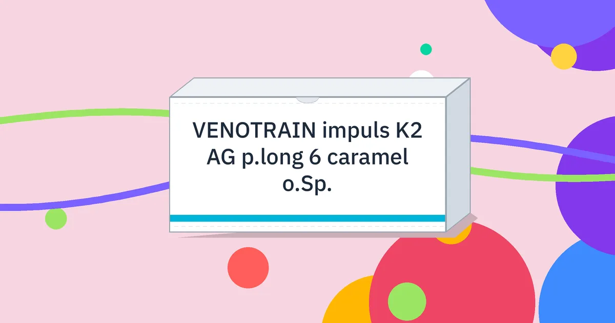 Symbolbild: Packung mit der Aufschrift VENOTRAIN impuls K2 AG p.long 6 caramel o.Sp. (PZN 08420776) – Verfügbarkeit und Bezug in Apotheken in Frankfurt am Main