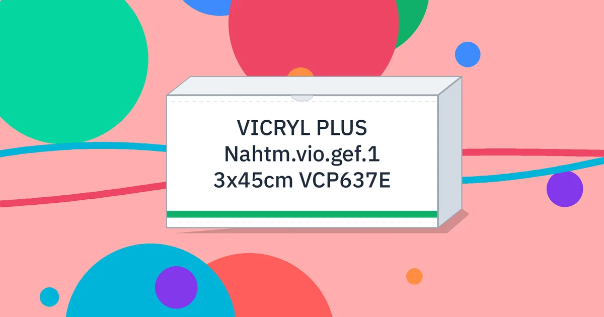 Symbolbild: Packung mit der Aufschrift VICRYL PLUS Nahtm.vio.gef.1 3x45cm VCP637E (PZN 20390322) – Verfügbarkeit und Bezug in Apotheken in Frankfurt am Main