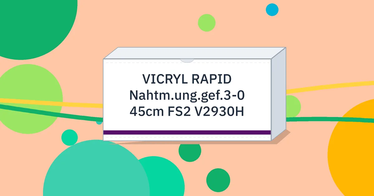 Symbolbild: Packung mit der Aufschrift VICRYL RAPID Nahtm.ung.gef.3-0 45cm FS2 V2930H (PZN 19884326) – Verfügbarkeit und Bezug in Apotheken in Frankfurt am Main