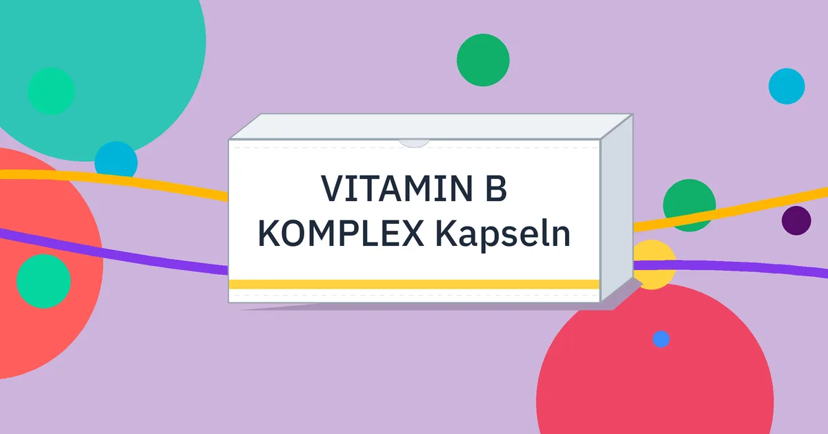 Symbolbild: Packung mit der Aufschrift VITAMIN B KOMPLEX Kapseln (PZN 07621366) – Verfügbarkeit und Bezug in Apotheken in Frankfurt am Main