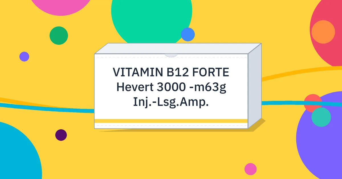 Symbolbild: Packung mit der Aufschrift VITAMIN B12 FORTE Hevert 3000 -m63g Inj.-Lsg.Amp. (PZN 19831821) – Verfügbarkeit und Bezug in Apotheken in Frankfurt am Main