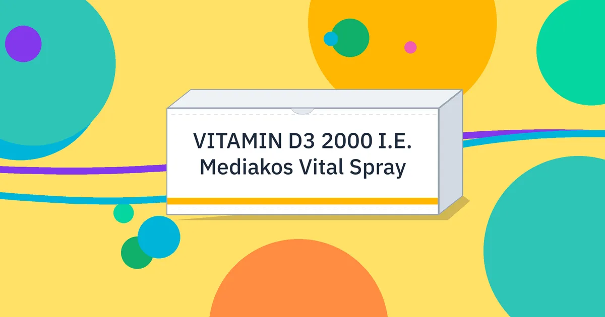 Symbolbild: Packung mit der Aufschrift VITAMIN D3 2000 I.E. Mediakos Vital Spray (PZN 18096696) – Verfügbarkeit und Bezug in Apotheken in Frankfurt am Main