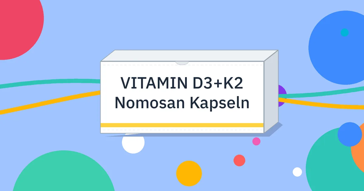 Symbolbild: Packung mit der Aufschrift VITAMIN D3+K2 Nomosan Kapseln (PZN 17540829) – Verfügbarkeit und Bezug in Apotheken in Frankfurt am Main
