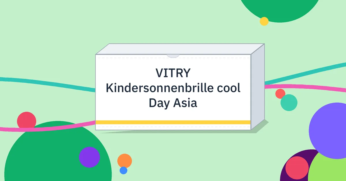 Symbolbild: Packung mit der Aufschrift VITRY Kindersonnenbrille cool Day Asia (PZN 18452926) – Verfügbarkeit und Bezug in Apotheken in Frankfurt am Main